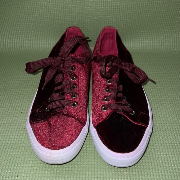 Joe Boxer | Shoes | Joe Boxer Burgundy Velour Sneakers Slight Color ...